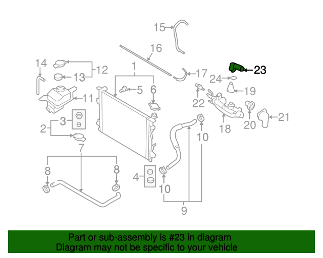 Genuine Water Outlet for 2006-2012 Hyundai | Part# 25611-3C101 ...