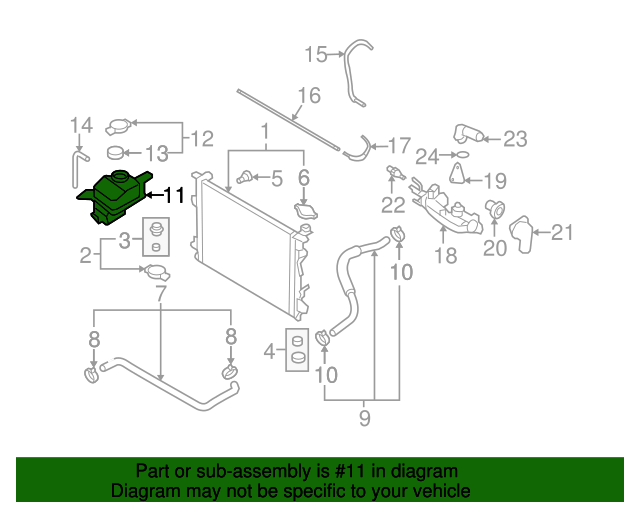 25431-3K000 - Engine Coolant Reservoir 2006-2011 Hyundai ...