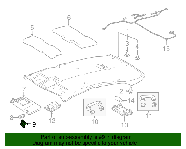 2018-2023 Toyota Camry Sun-Visor Holder 74348-04030-B1 | Toyota Parts ...