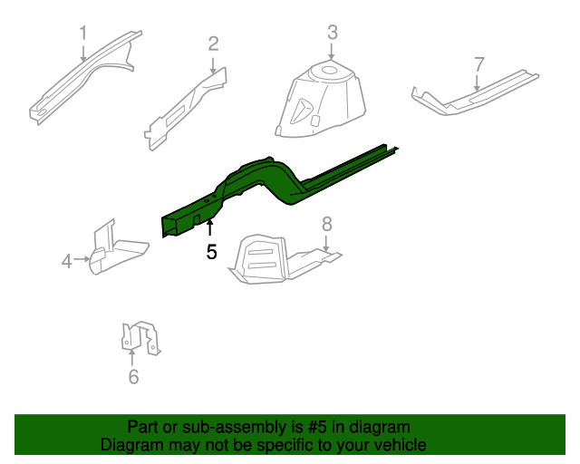 2011-2016 Chevrolet Lower Rail - Passenger Side (RH) 19355183 ...