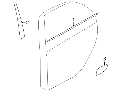 Exterior Trim - Rear Door for 2010 Mitsubishi Lancer | Mitsubishi ...