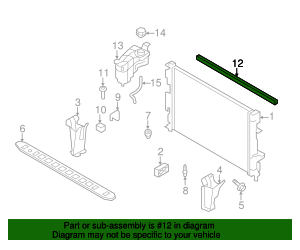 2007-2018 Volvo Radiator Seal Strip 30794579 | TascaParts.com