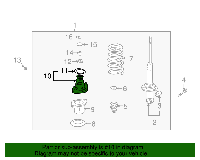 52675-SCV-A02 - Base Rear Shock Absorber Mounting - 2003-2011 Honda ...