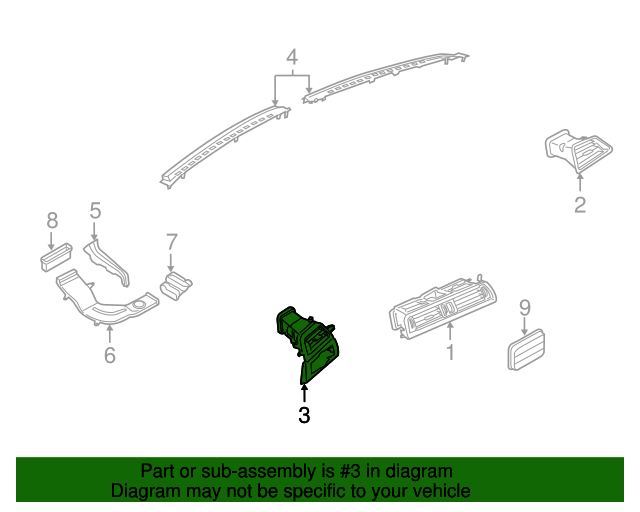 2012-2019 BMW Fresh air grille, left 64-22-9-197-484 | AutoNationParts.com