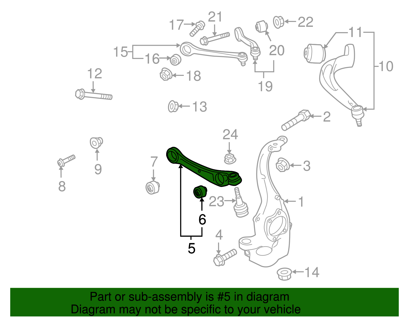 2013-2018 Audi Lower Control Arm 8K0-407-152-G | Audi OEM Parts Guy