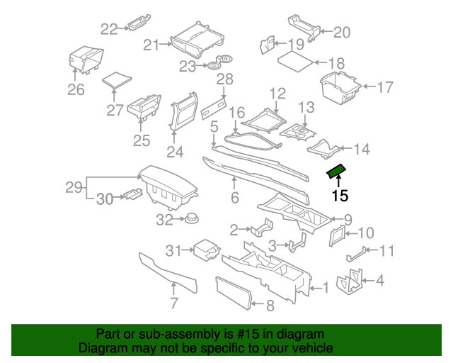 51166954955 - 2007-2014 BMW Console Trim Panel (51-16-6-954-955) | BMW ...