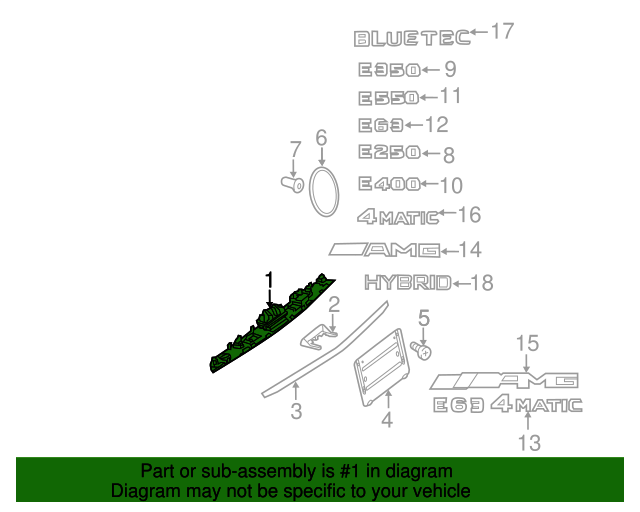 2010-2018 Mercedes-Benz Handle Strip 212-740-18-93 | Mercedes-Benz Parts