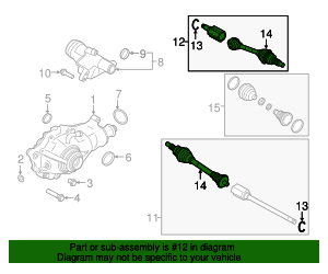 Genuine OEM Axle Assembly Part# LR092740 Fits 2018-2020 Land Rover ...