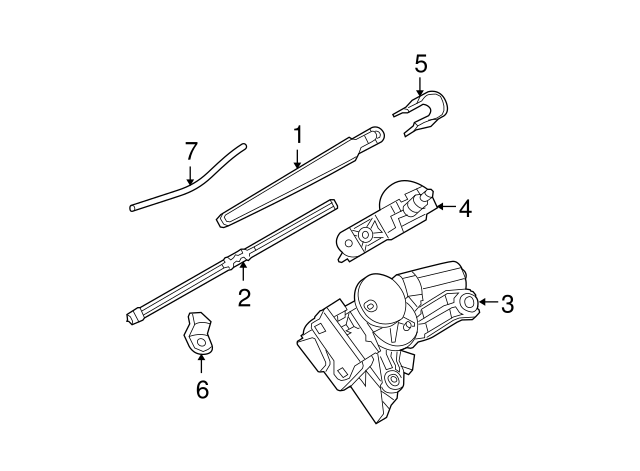 61-62-7-208-602 - Back Glass Wiper Motor 2006-2012 BMW ...