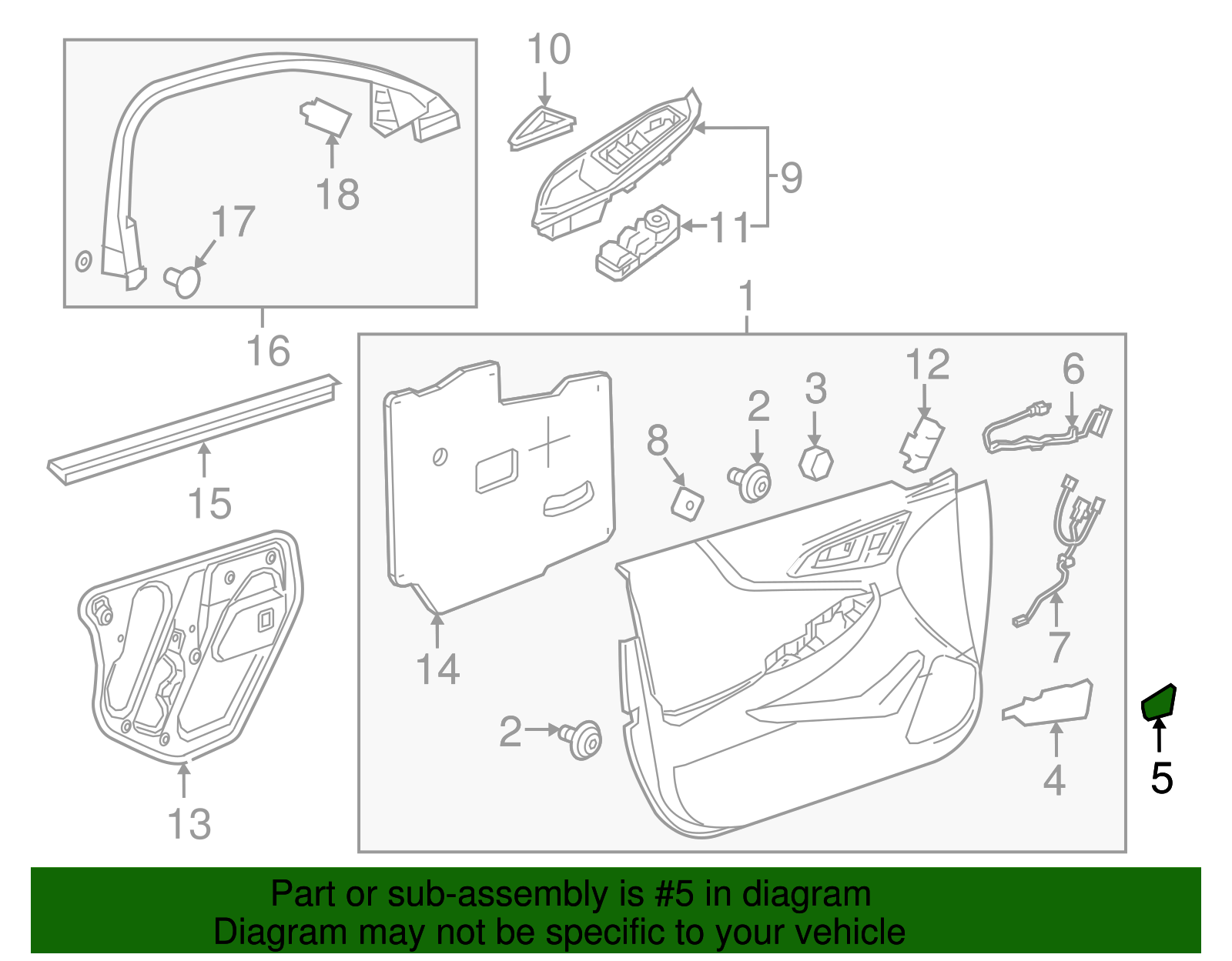 22812774 - Jet Black Door Inside Handle Bolt Cap 2011-2025 GM | Gateway ...