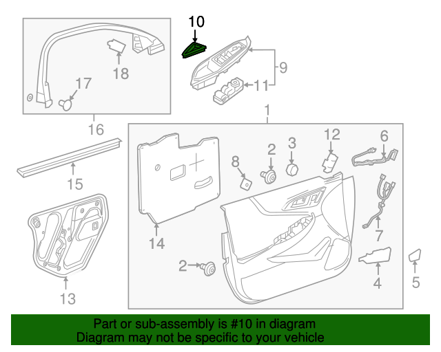 23451118 - Jet Black Front Driver Side Door Armrest Pull Cup Bolt Cap ...