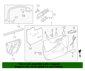 2011-2024 GM Jet Black Door Inside Handle Bolt Cap 22812772 GM ...