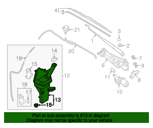 Genuine Washer Reservoir for 2017-2018 Hyundai Elantra | Part# 98620 ...