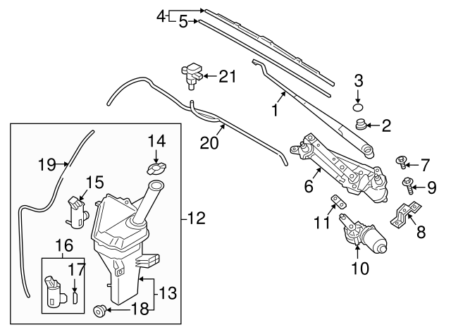 Genuine Washer Reservoir for 2017-2018 Hyundai Elantra | Part# 98620 ...