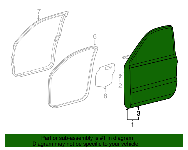 67002-35532 - Door Shell - 2003-2009 Toyota 4Runner | OEMGenuineParts.com