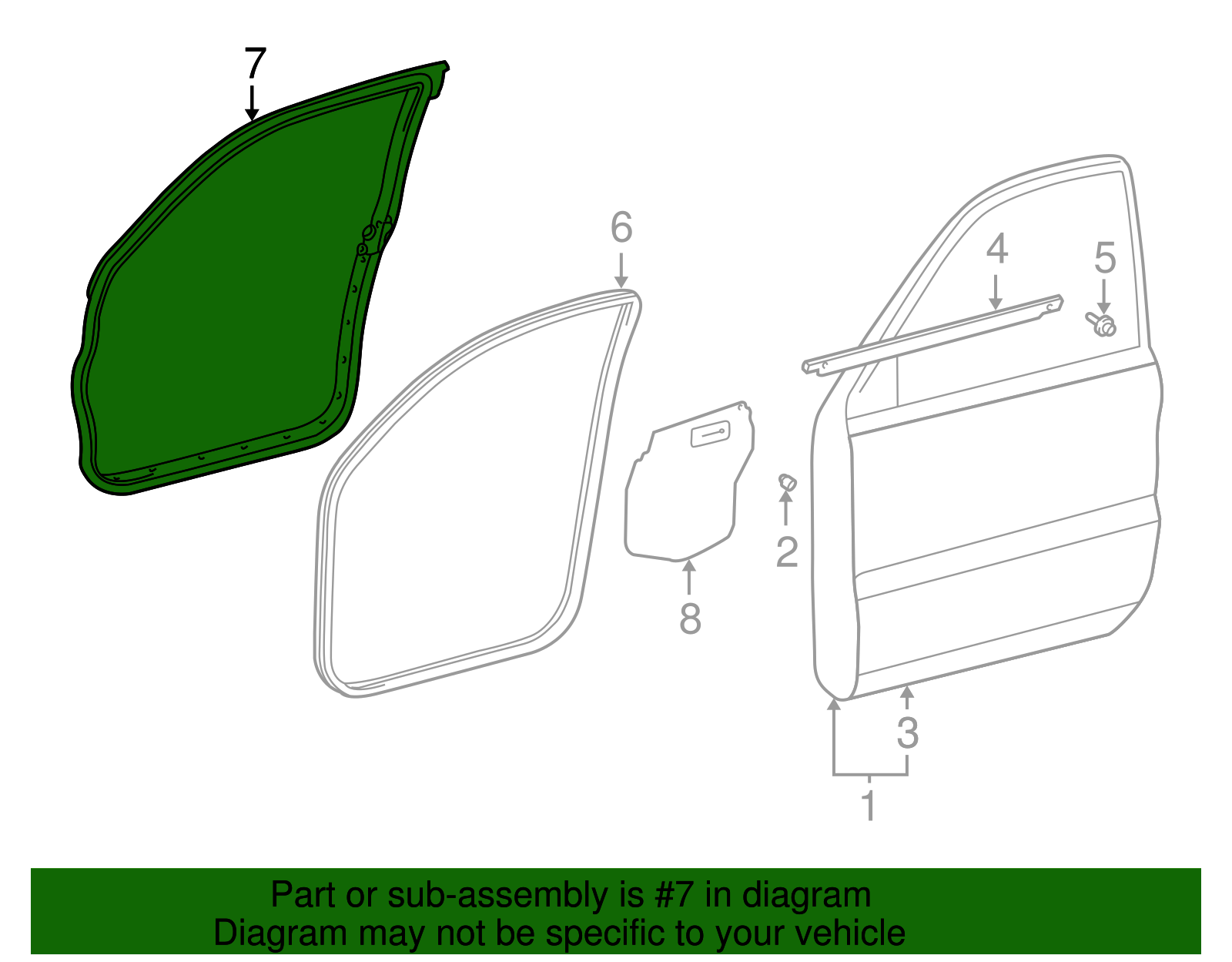 67862-35080 - 2003-2009 Toyota 4Runner - Door Seal (Left, Front ...