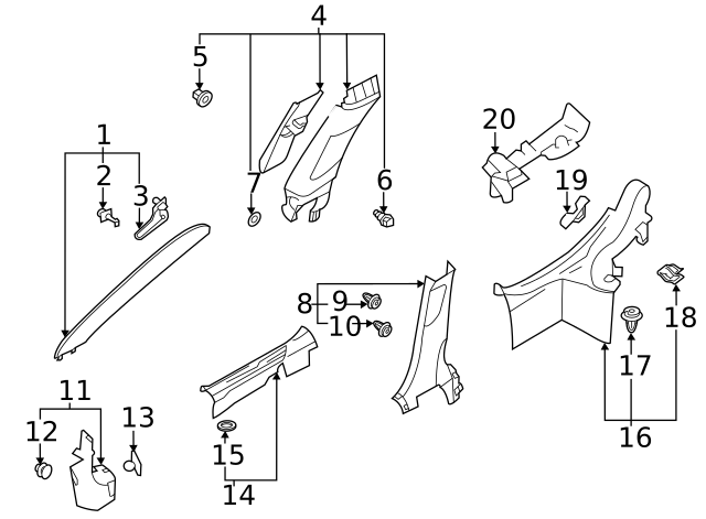 2020-2024 Subaru Windshield Pillar Trim Clip 909150047 | Subaru Parts Store
