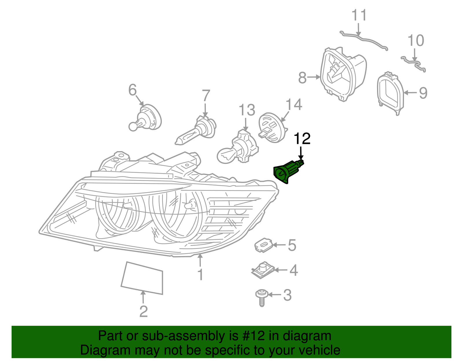 63117161444 - 2006-2012 BMW Halo Lamp Bulb (63-11-7-161-444) | BMW of ...