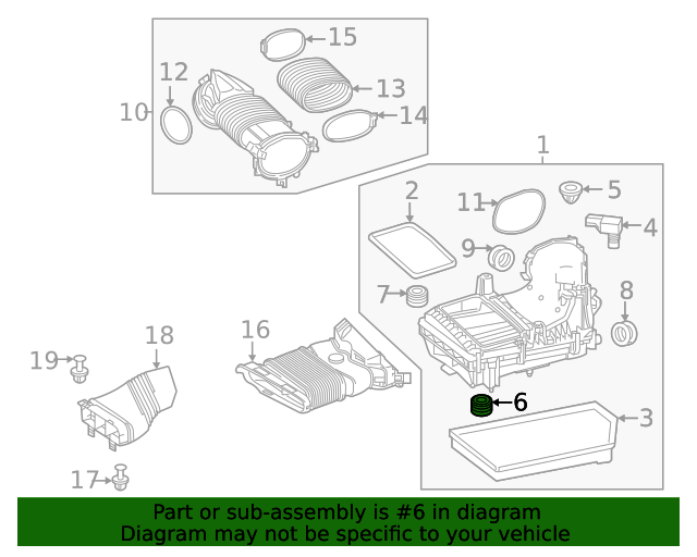 654-094-00-85-64 - Air Filter Housing Insulator 2020-2023 Mercedes-Benz ...