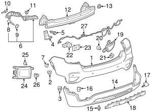 2015-2022 Chevrolet Trax Passenger Side Rear Bumper Fascia Guide ...