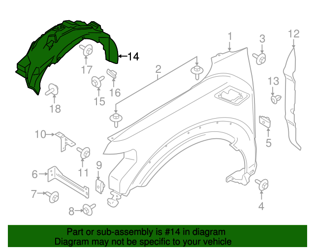 2017-2020 Ford F-150 Fender Liner - Driver's Side (LH) JL3Z-16103-B ...