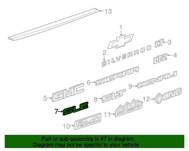 2014-2020 GM Trim Level Name Plate 23256180 GM | GMPartsDirect.com