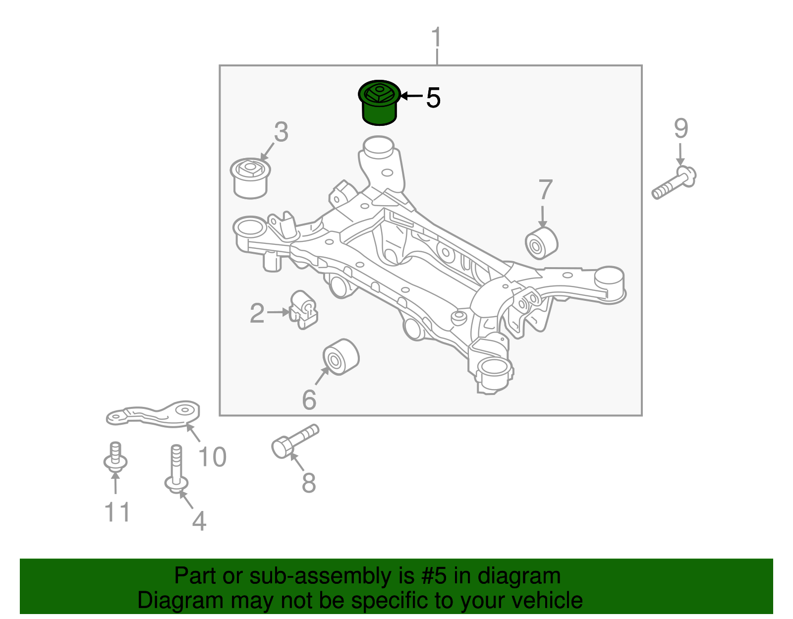 2013-2016 Hyundai Genesis Coupe Suspension Cross-Member Rear Bushing ...