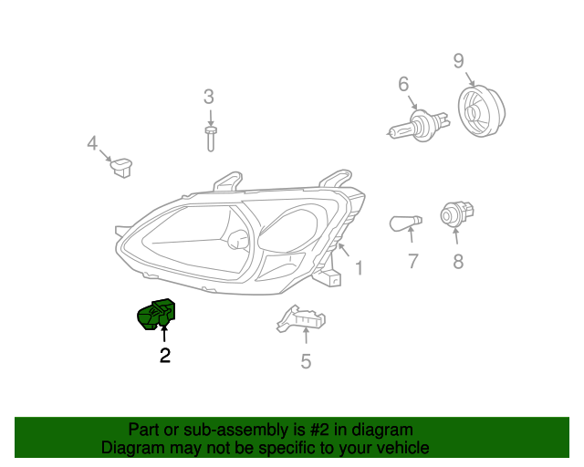 2004-2005 Toyota Echo Headlamp Assembly Mount Bracket 53271-52010 ...