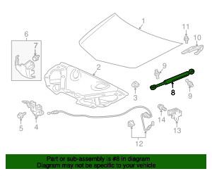 Genuine OEM Acura - Support Cylinder Part# 74145-SZN-A02 | Acura Parts ...