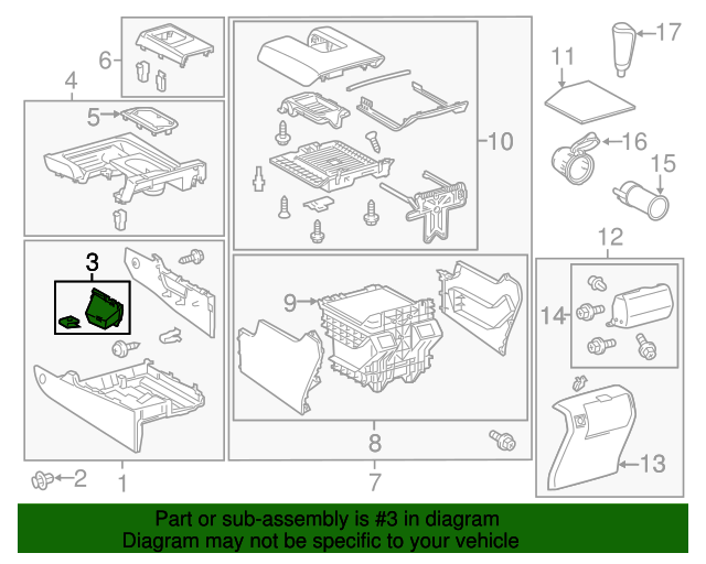 58826-0C060-C0 - Console Compartment - 2014-2020 Toyota Tundra | OEM ...