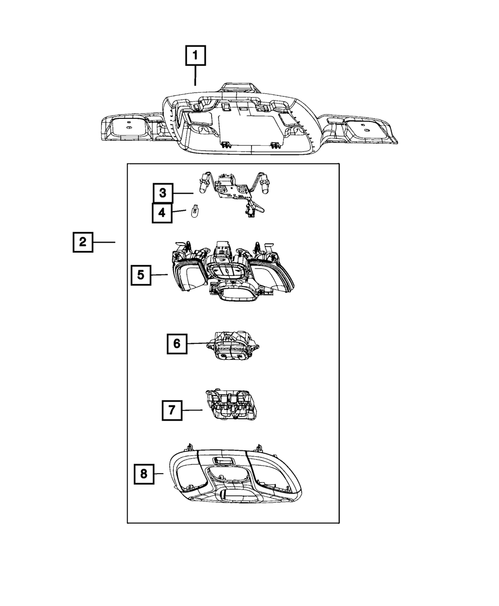 2019-2025 Jeep Compass Dome And Reading Lamp 7KK96DX9AA | My Mopar Parts