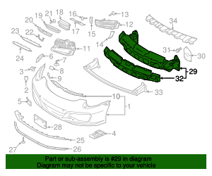 2017-2019 Porsche 911 Bumper Impact Bar 991-505-121-04 ...