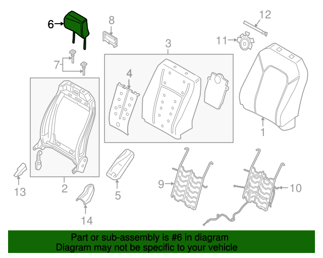 2020-2021 Ford Expedition Headrest KL1Z-78611A08-AE | OEM Parts Online