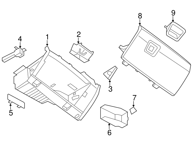 51169159915 - 2011-2015 BMW Glove Box Door (51-16-9-159-915) | BMW of ...