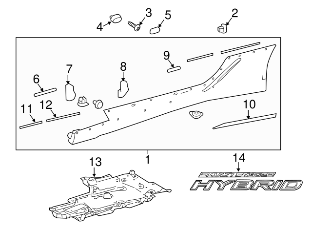 75860-11011-E0 - Rocker Molding 2018-2020 Lexus | Lexus Parts Outlet