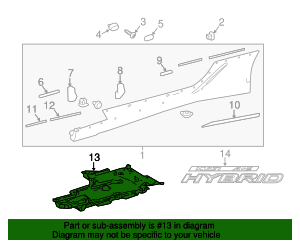 2018-2021 Lexus LC500h Under Cover 58166-11020 | OEM Parts Online
