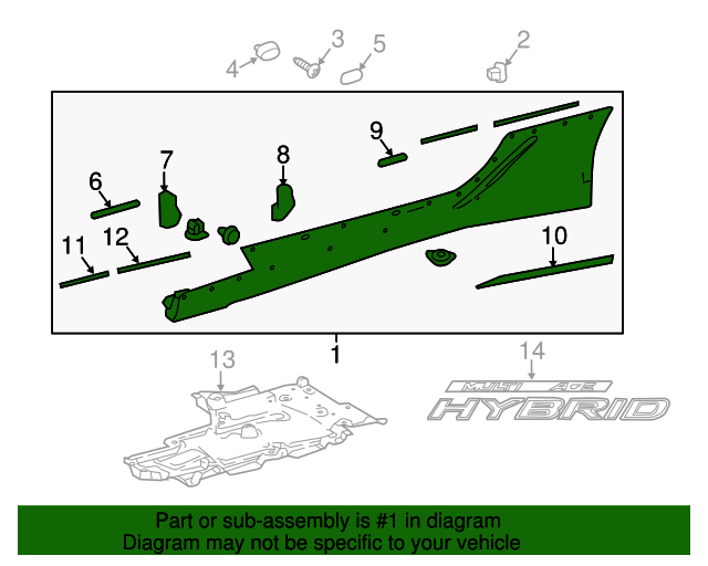 2018-2019 Lexus Rocker Molding 75850-11010-J1 | OEM Parts Online