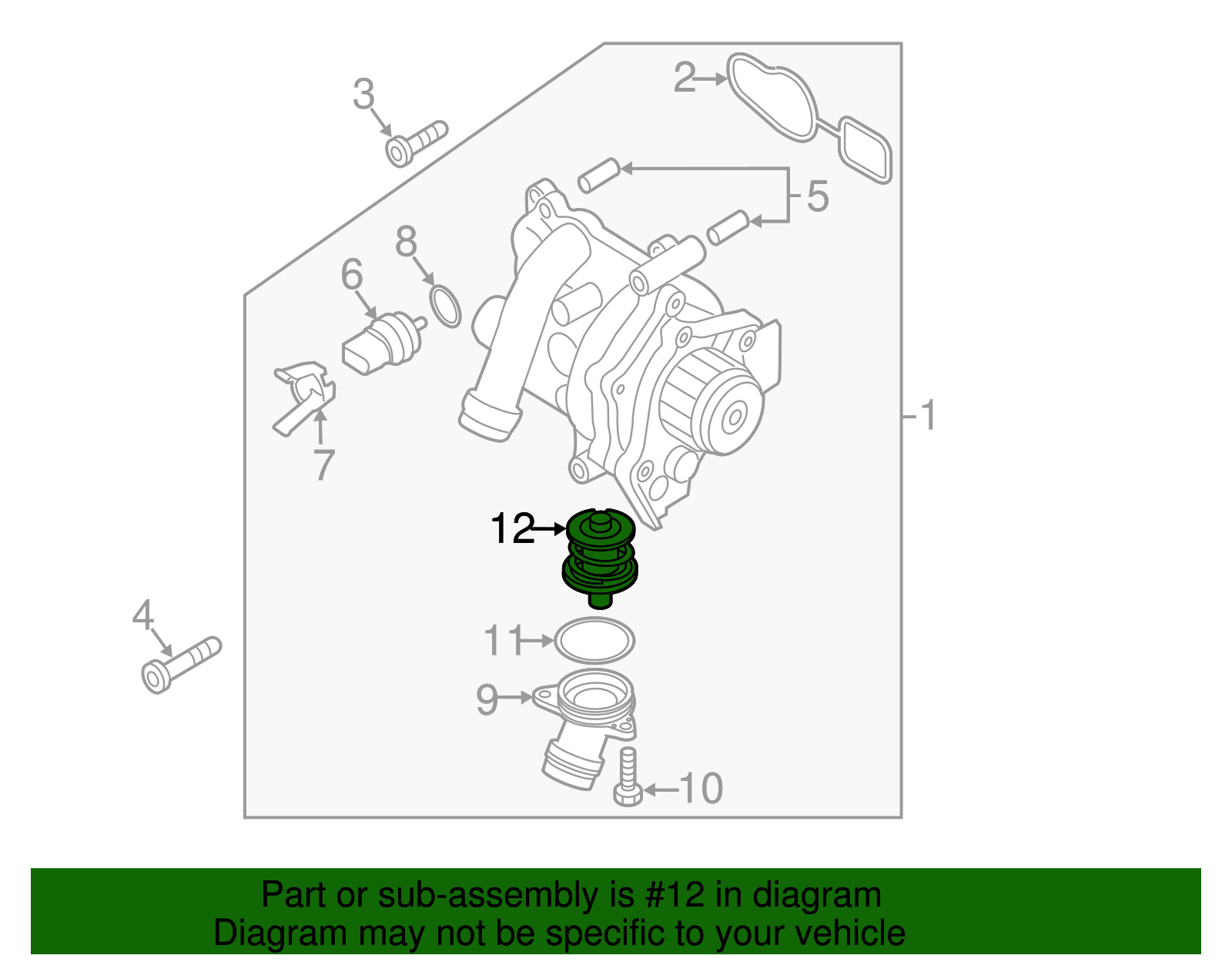 06J-121-113-C - Engine Coolant Thermostat 2009-2018 Volkswagen ...