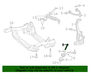 003-990-73-05-64 - Ft Lateral Arm Outer Bolt 2021-2023 Mercedes-Benz ...