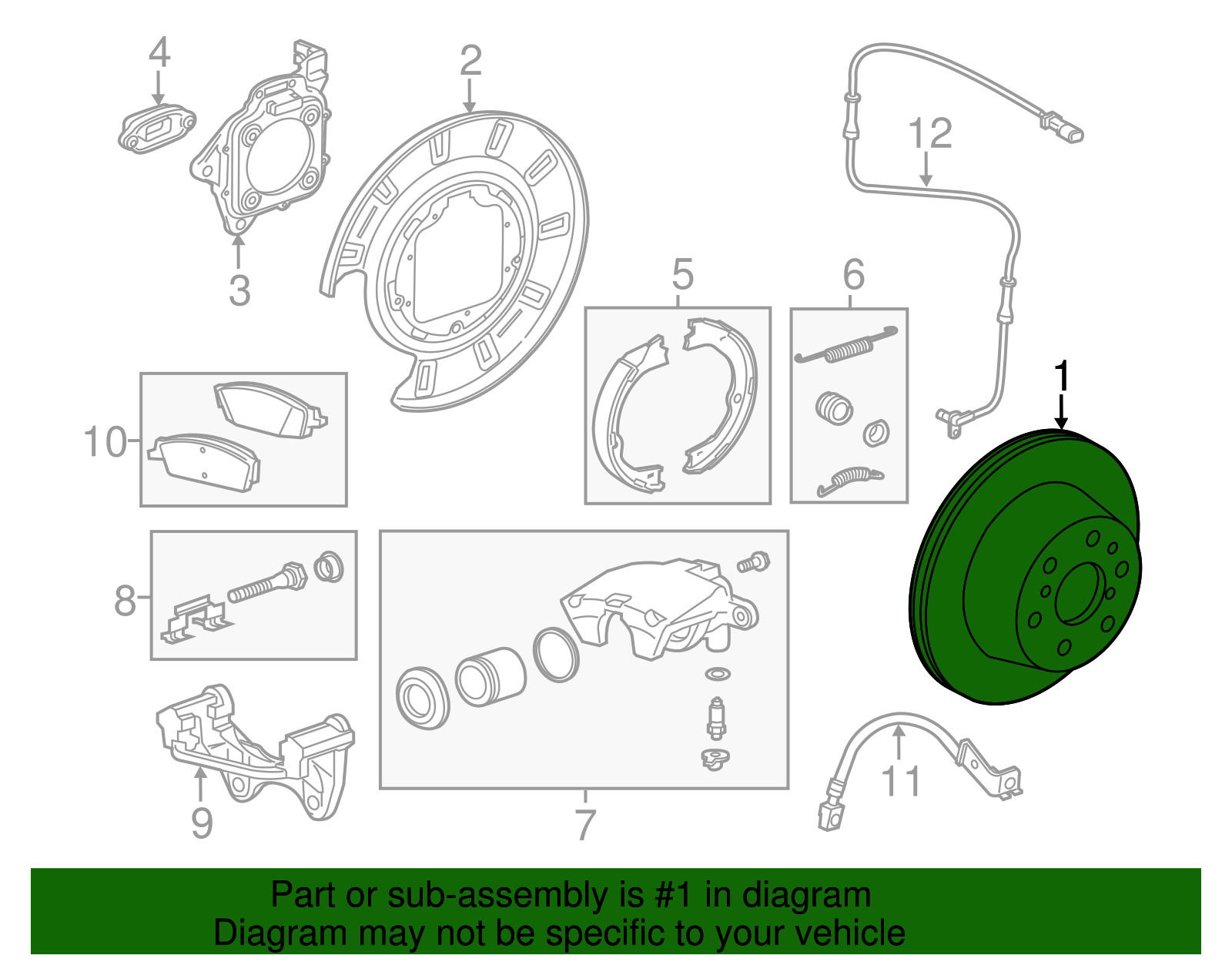 2015-2020 Chevrolet Tahoe Rear Disc Brake Rotor 84223345 GM ...