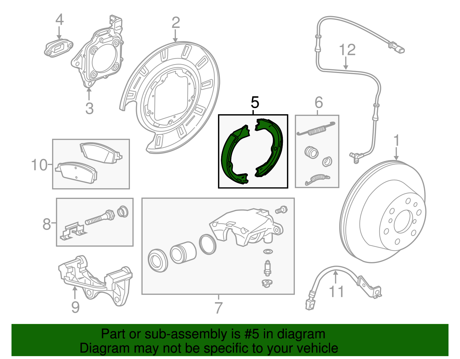 2014-2020 GM Rear Parking Brake Shoe 23135902 GM | GMPartsDirect.com