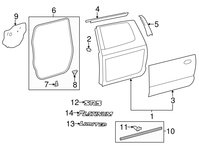 2007-2021 Toyota Tundra Lower Weather-Strip 67888-0C040 | OEM Parts Online