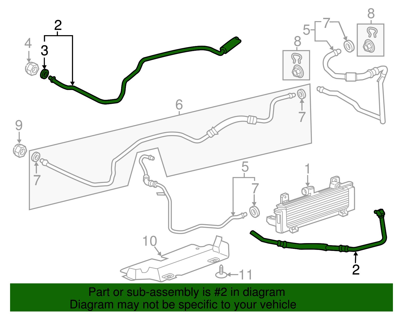 2015-2016 GM Automatic Transmission Auxiliary Fluid Cooler Inlet Line ...