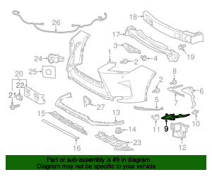 2016-2019 Lexus Bumper Cover Support Rail 53285-0E020 | AutoNationParts.com