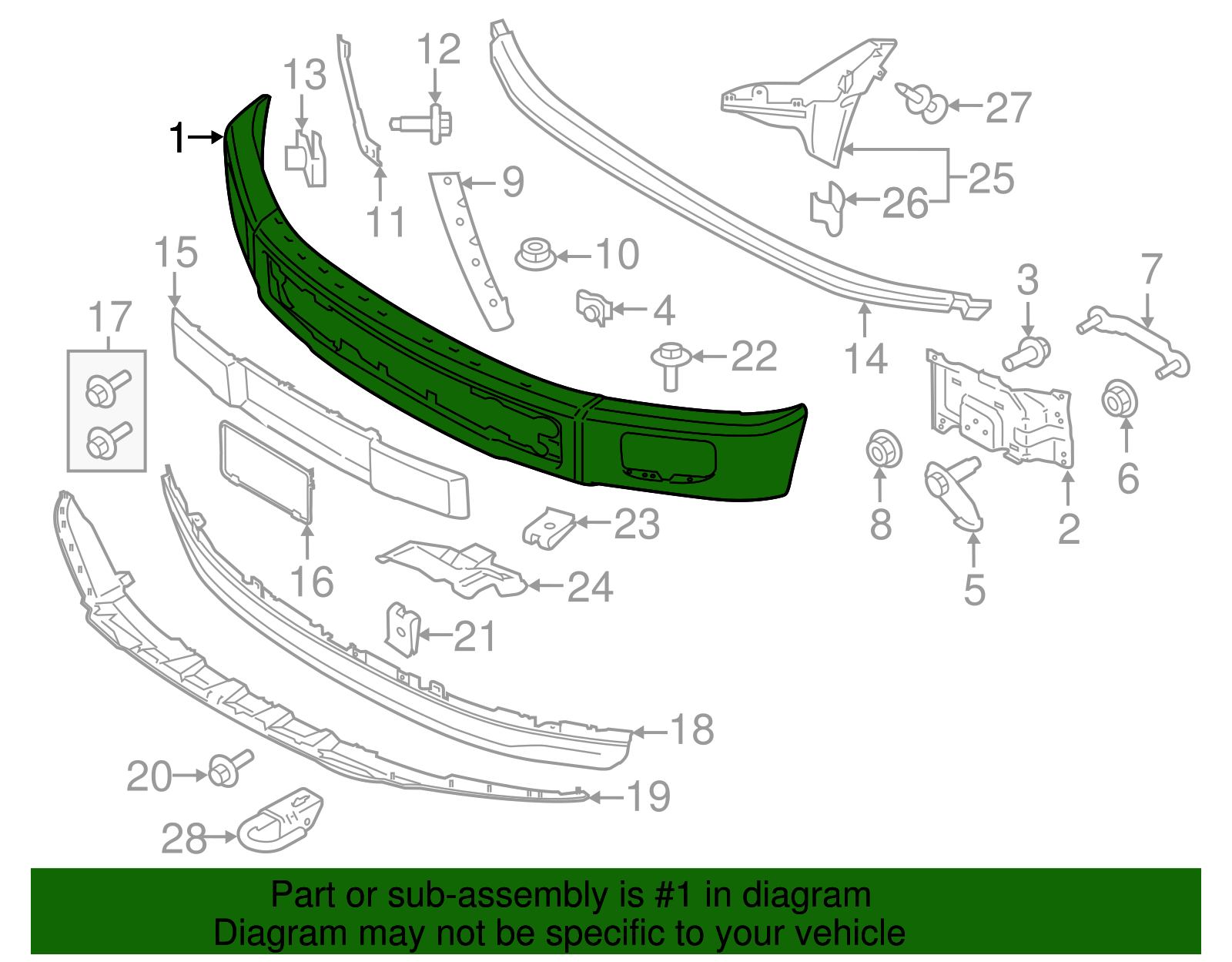 FL3Z-17757-CA - Bumper 2015-2017 Ford F-150 | Ford Parts Direct