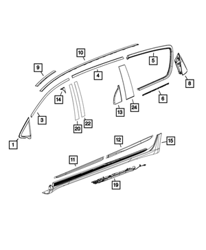 68669808AA - Quarter Trim Molding, Right 2017-2019 Chrysler Pacifica ...