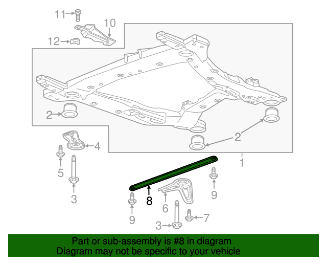 2017-2024 GM Engine Cradle Brace 84630472 GM | GMPartsDirect.com