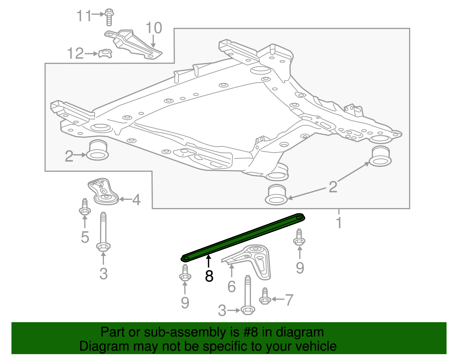 2017-2024 GM Engine Cradle Brace 84630472 GM | GMPartsDirect.com