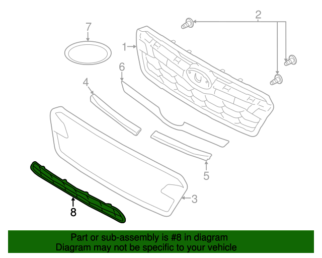 2018-2020 Subaru Crosstrek Lower Grille 57731FL110 | TascaParts.com