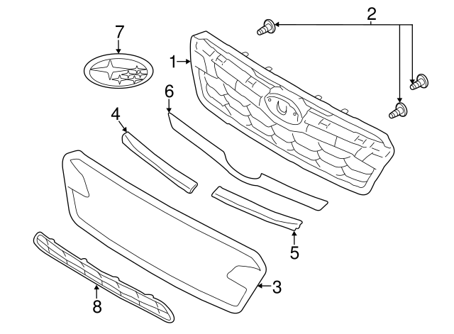 2018-2020 Subaru Crosstrek Lower Grille 57731FL110 | TascaParts.com